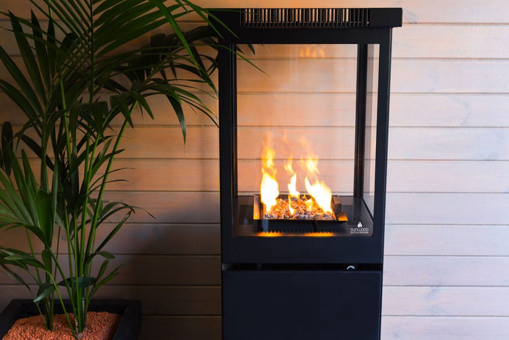 Marino Black Patio Gas Fire - Sunwood Design Gas Heaters